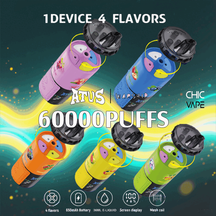 ATVS 60K | 60000 Puffs & 4 Adjustable flavors & Screen Display – ChicVape