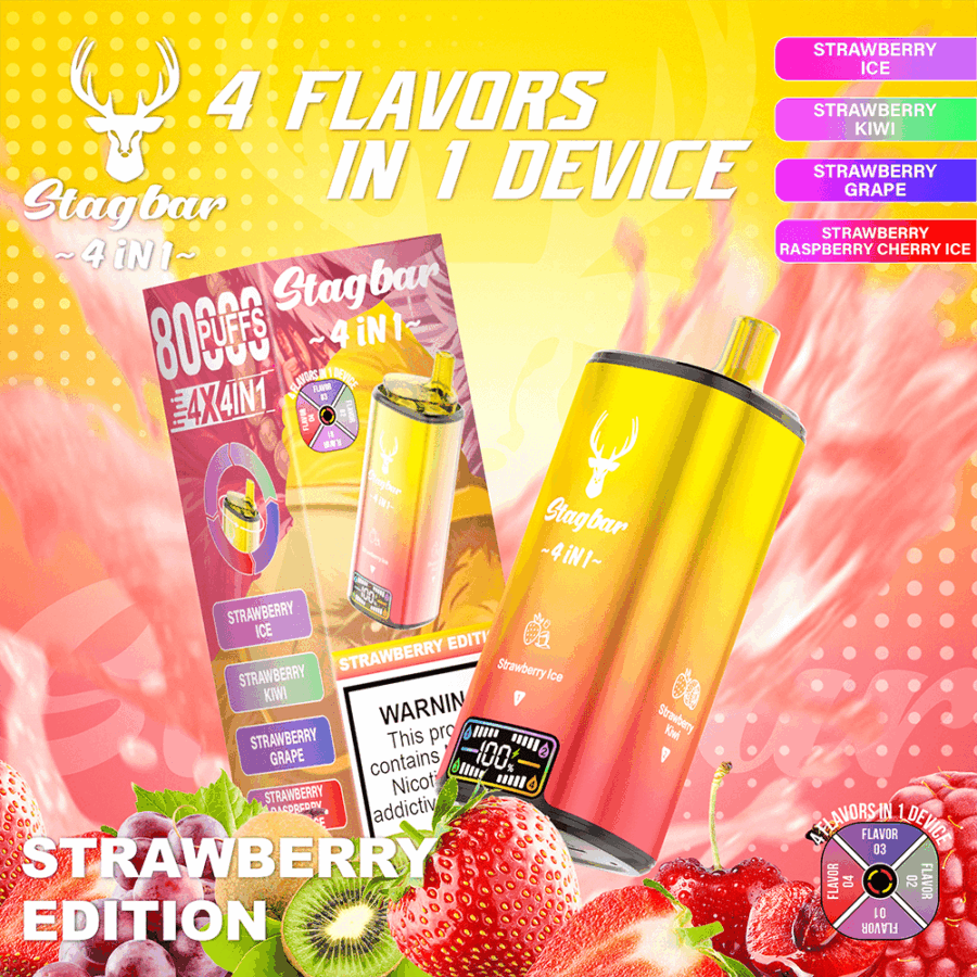 Stag Bar 80k 4in1 - 80000 puffs & mesh spole med fyra tankar och ...