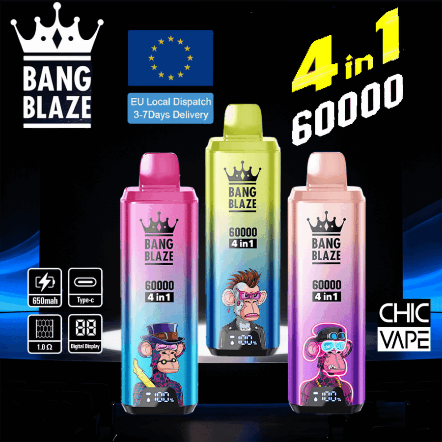 Bang Blaze 60k 4in1 – 60000 Züge, 4-in-1-Multigeschmack, 60 ml, 2% ...
